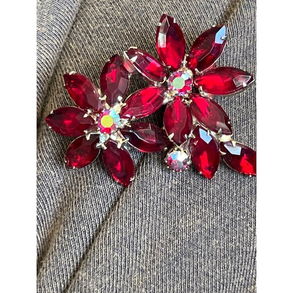Albert Weiss | Jewelry | Vintage Signed Weiss Ruby Red Navettes Make Up ...